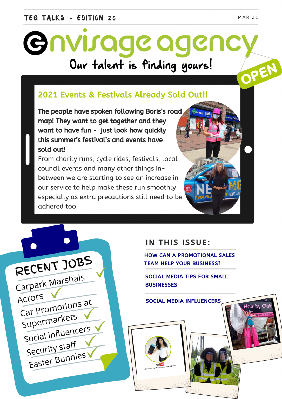 Envisage Agency News - Event Tips, Promo Staff Advice & More